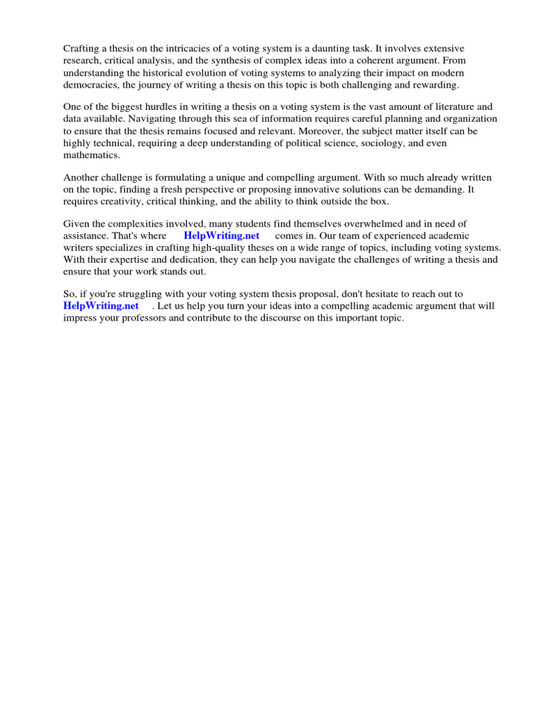 Voting System Thesis Proposal | PDF | Internet | Governance