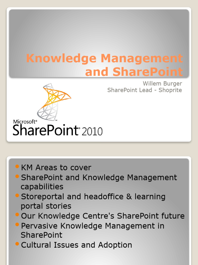 SharePoint for Knowledge Management at Shoprite | PDF | Share Point ...