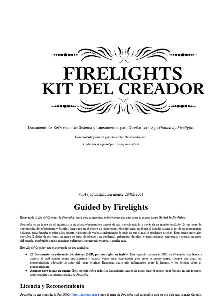 Firelights - Creator Kit ES | PDF | Licencia Creative Commons