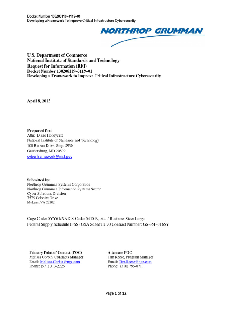 Northrop Grumman Response Part2 | PDF | Computer Security | Security