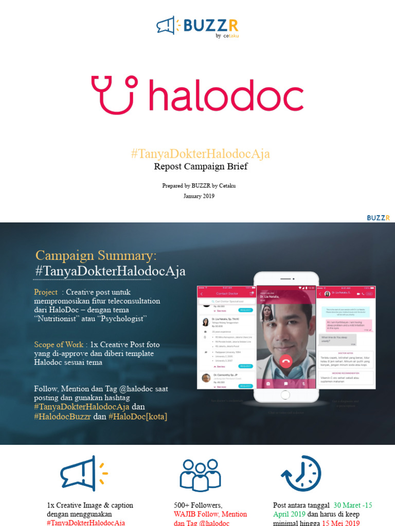 Halodoc - Apr Buzzr Brief | PDF | Karier & Perkembangan | Gaya Hidup