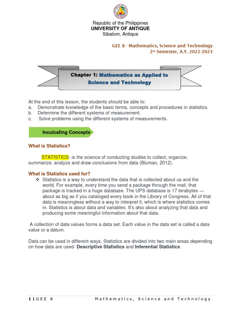 GEE 8 Chapter 1 | PDF