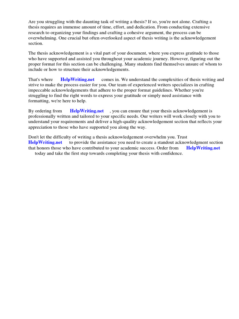 Thesis Acknowledgement Format PDF | PDF | Thesis | Academic Publishing