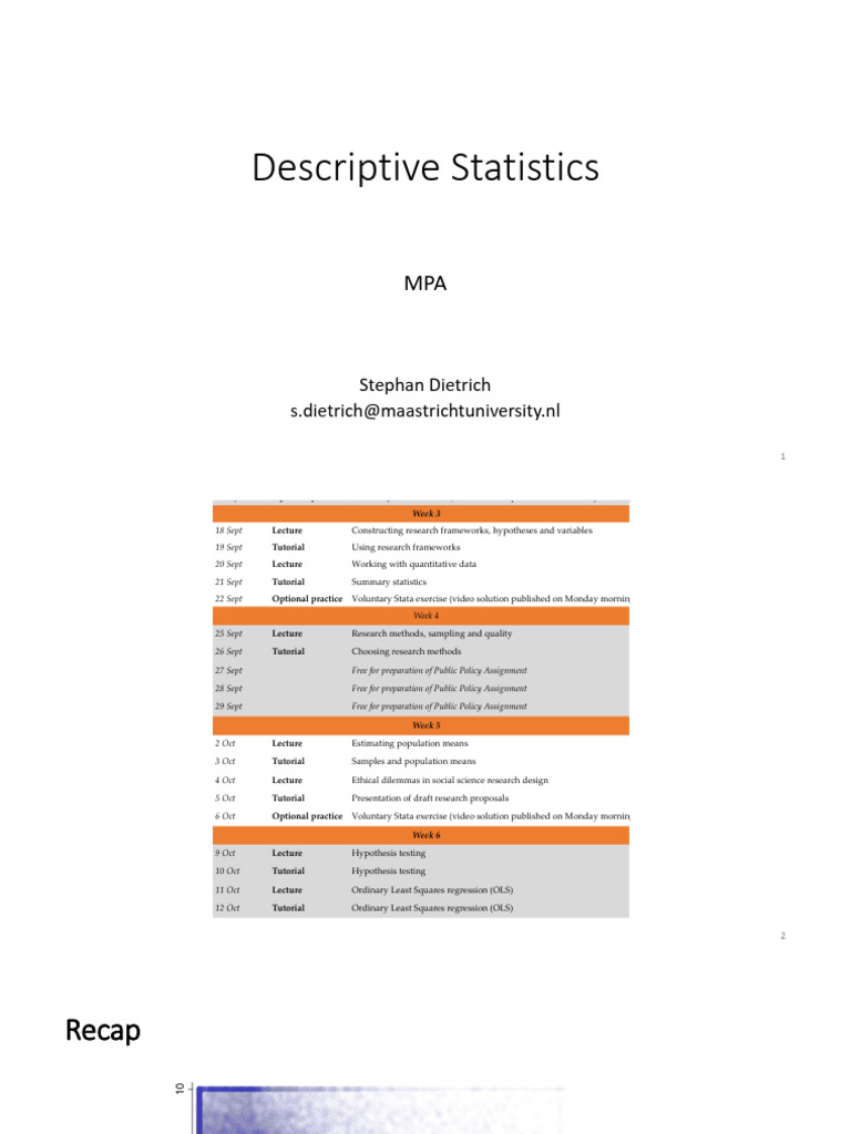2.descriptive Statistics | PDF | Mean | Variance