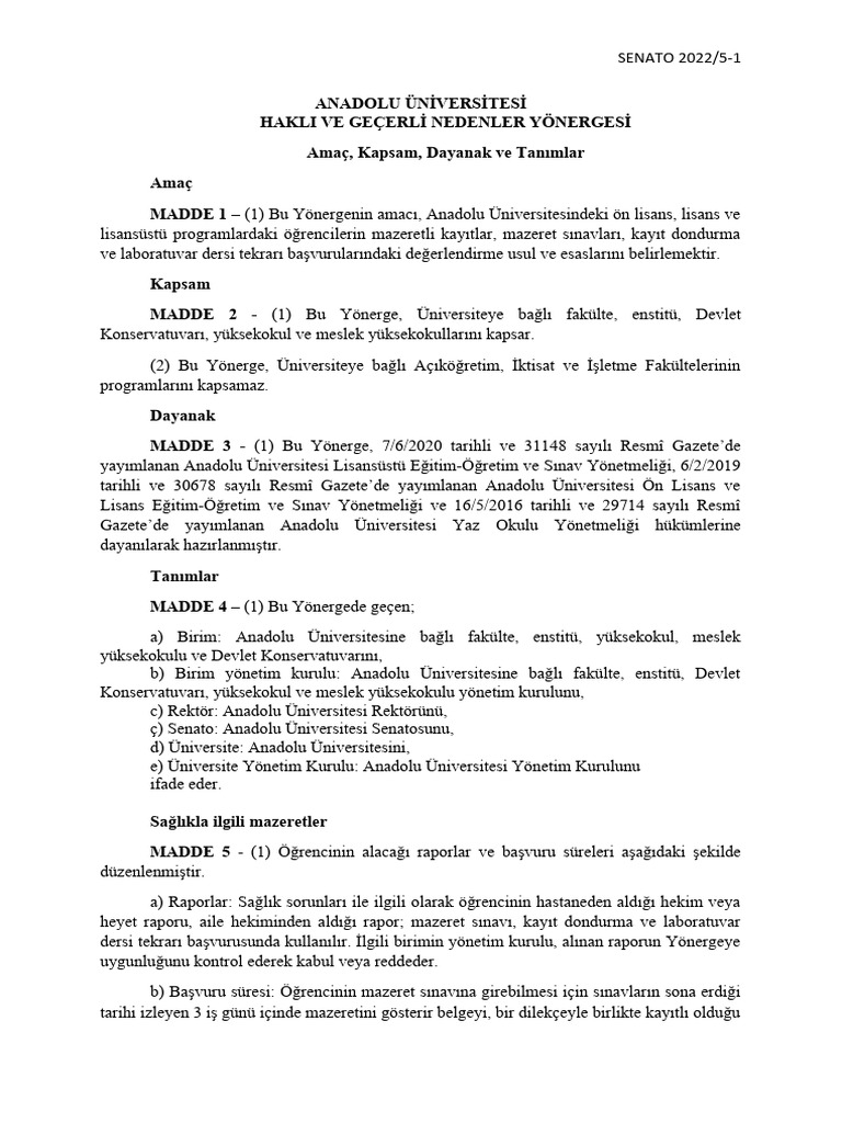 Hakli Ve Gecerli Nedenler Yonergesi 58aa5ddfc6ae1814 | PDF