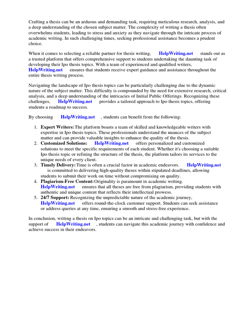 Ipo Thesis Topics | PDF | Initial Public Offering | Stocks