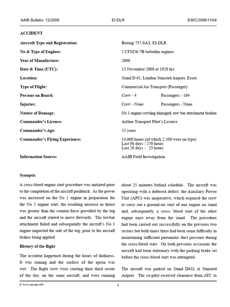 AAIB Bulletin: 12/2009 Ei-Dlr EW/C2008/11/04 | PDF