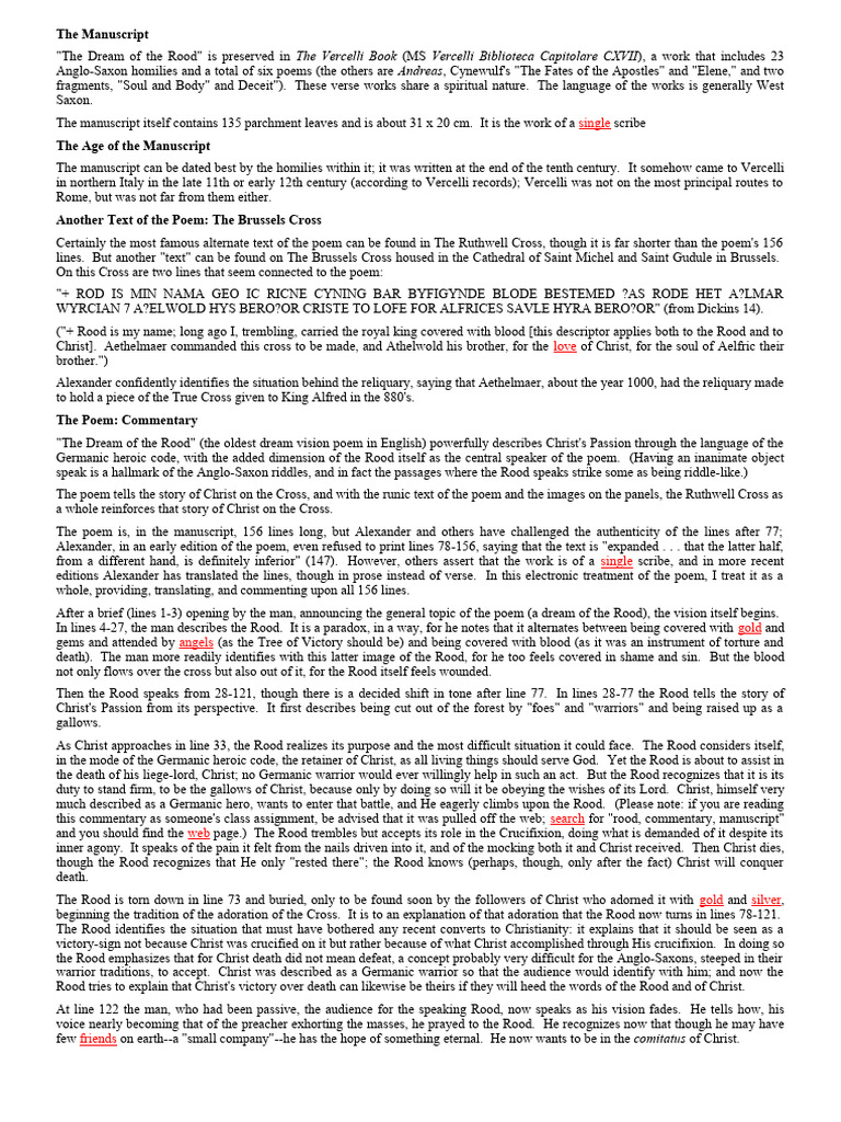 About The Dream of The Rood | PDF | Jesus