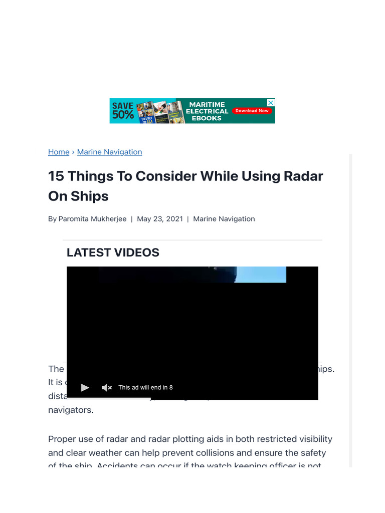 15 Things To Consider While Using Radar On Ships | PDF | Radar | Navigation