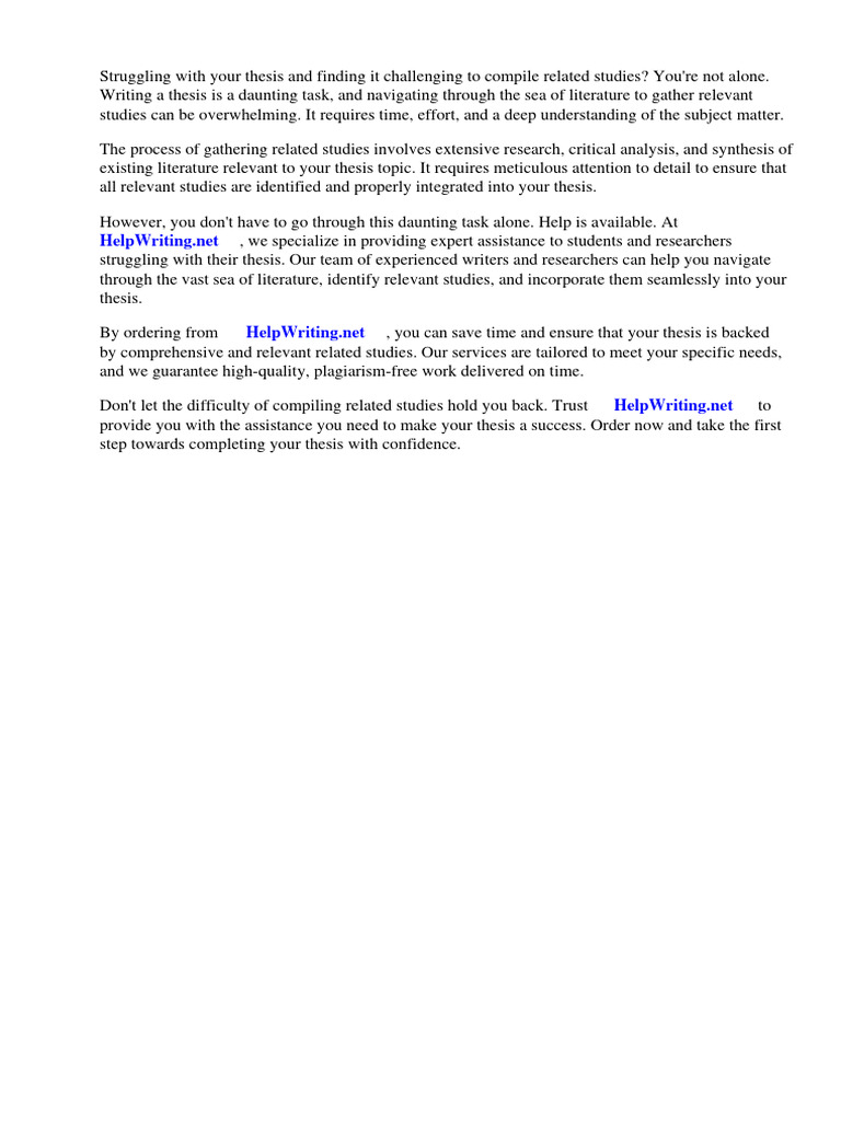 How To Make A Related Studies in Thesis | PDF | Thesis | Essays