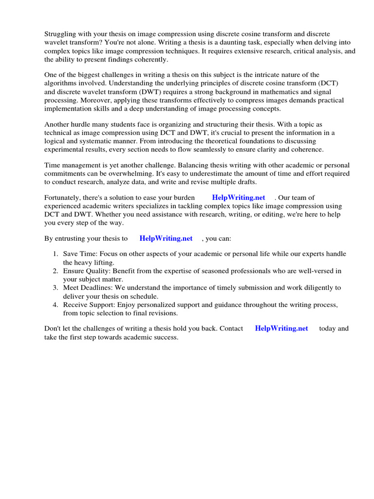 A Thesis On Image Compression Using Discrete Cosine Transform and Discrete Wavelet Transform ...