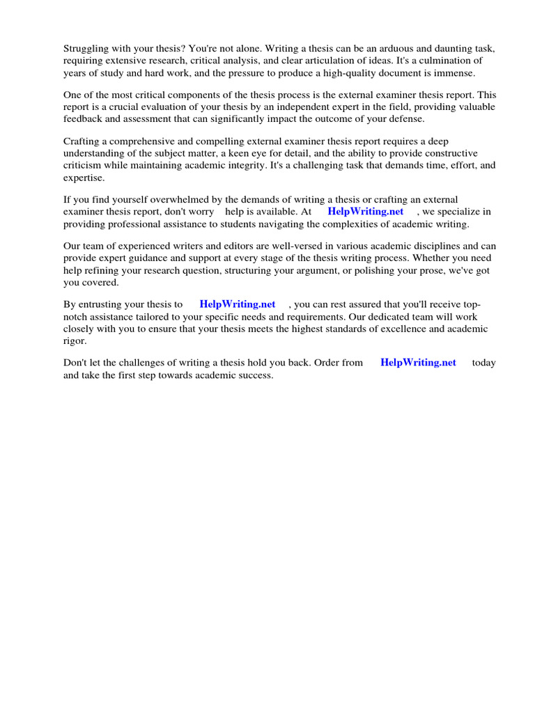 External Examiner Thesis Report | PDF | Thesis | Doctor Of Philosophy External Examiner Thesis Report | PDF | Thesis | Doctor Of Philosophy