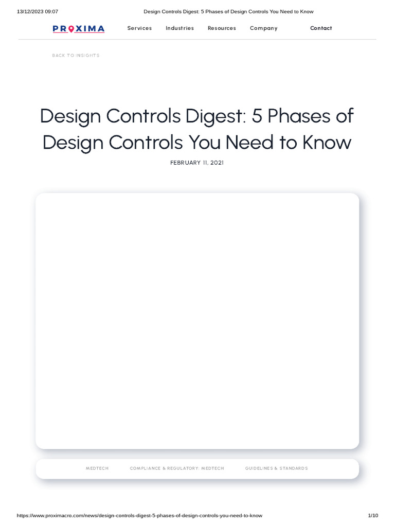 Design Controls Digest - 5 Phases of Design Controls You Need To Know ...