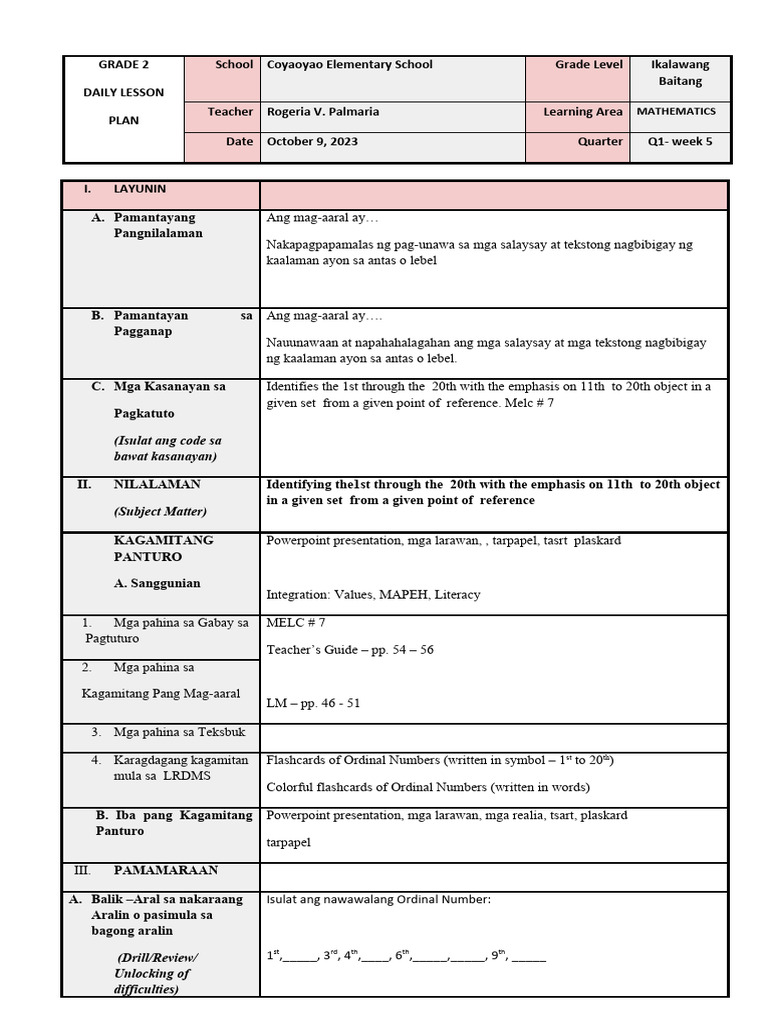 Cot-Math2 Q1 W7 | PDF