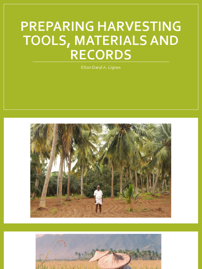Preparing Harvesting Tools, Materials and Records | PDF