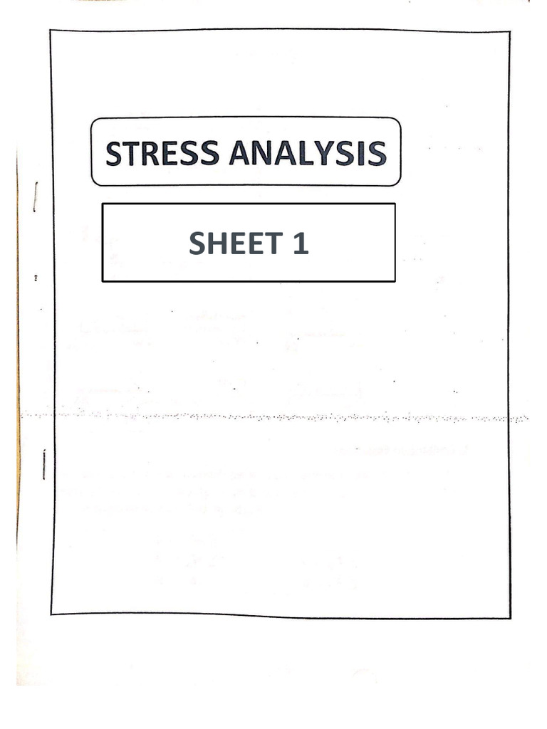 Sheet 1 Stresses | PDF