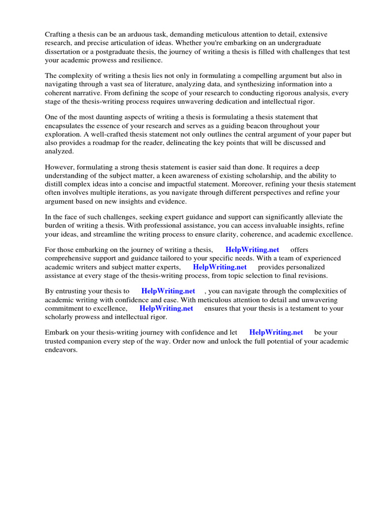 Two Thesis Statements | PDF | Essays | Thesis