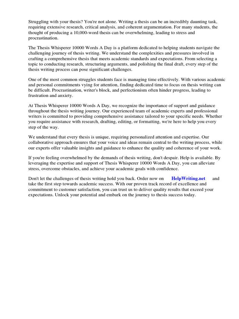 Thesis Whisperer 10000 Words A Day | PDF