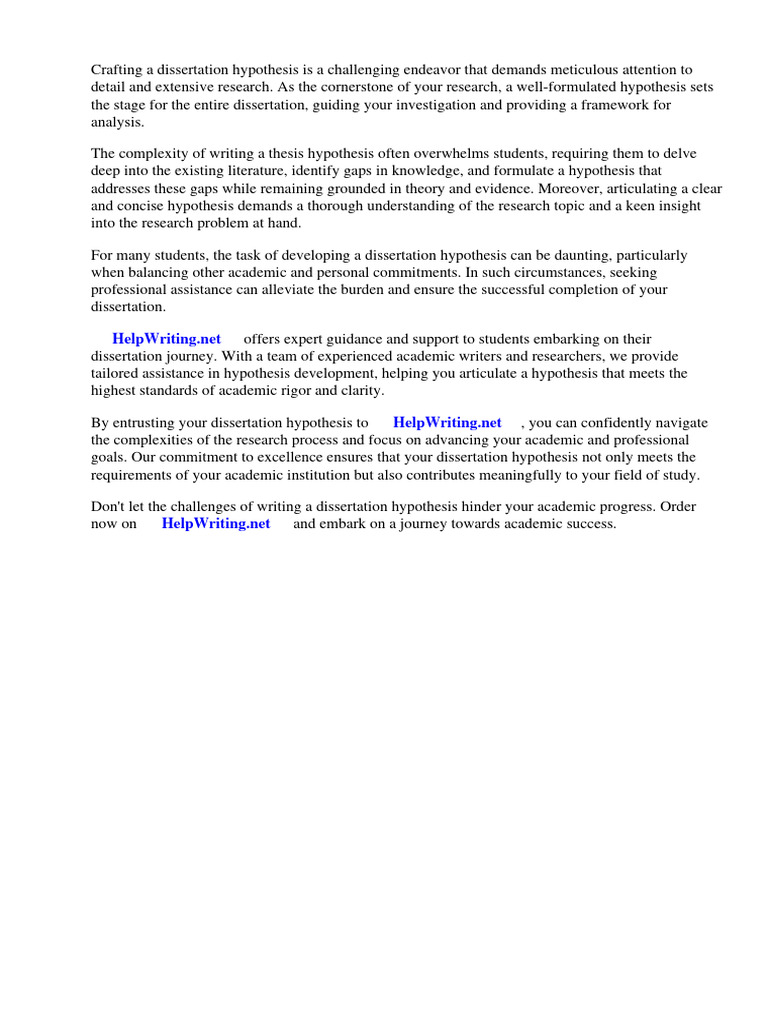 Dissertation Hypothesis Development | Download Free PDF | Hypothesis ...