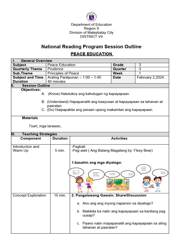 Peace Education Integration Ap3 Week 1 | PDF