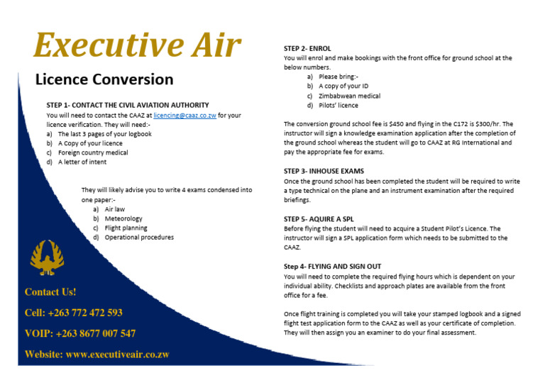 Conversion Pamphlet | PDF | Flight Instructor | Aviation
