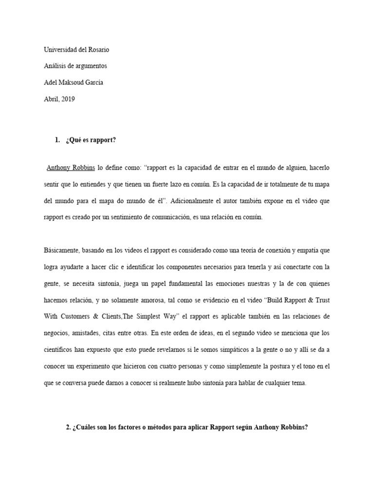 Rapport Definicion | PDF