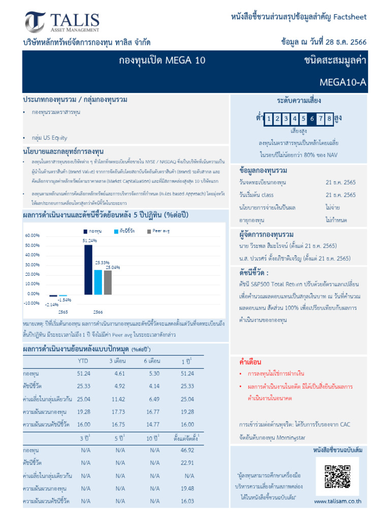 กองทุนเปิด MEGA 10 ชนิดสะสมมูลค่า MEGA10-A | PDF