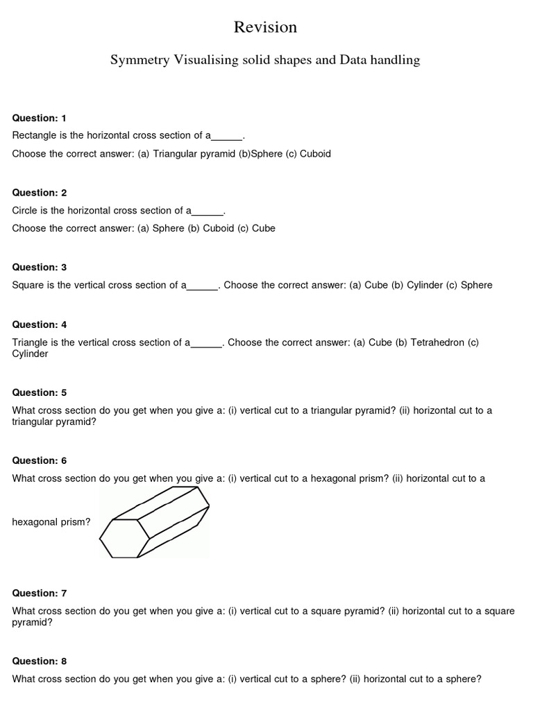 STD 7 Symmetry, VSS, Datahandling | PDF | Tetrahedron | Triangle