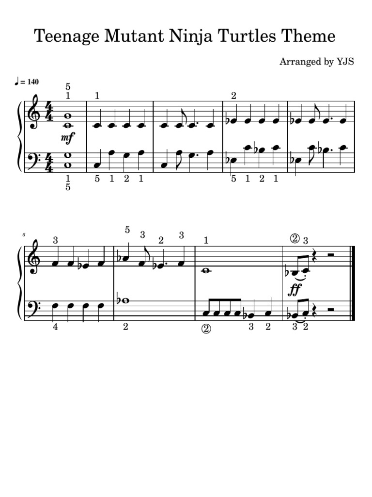 Teenage Mutant Ninja Turtles Theme | PDF