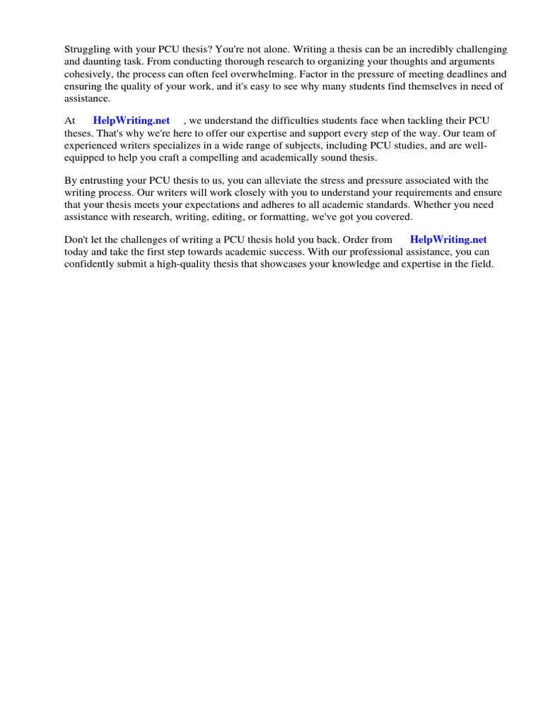 Pcu Thesis | Download Free PDF | Ph | Thesis