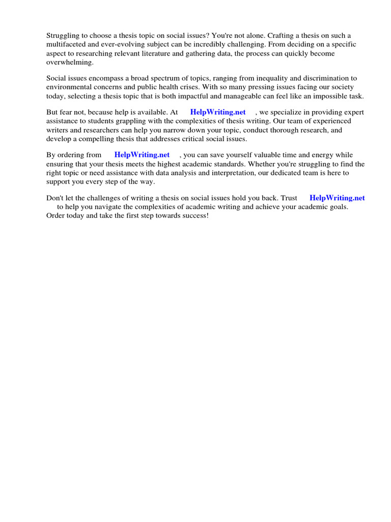 Thesis Topics Social Issues | PDF | Sociology | Essays