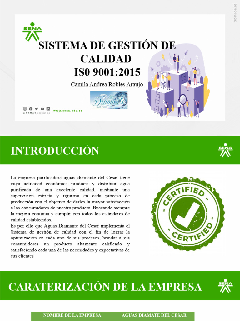 Presentacion de Calidad | Descargar gratis PDF | Calidad (comercial) | Sistema de manejo de calidad