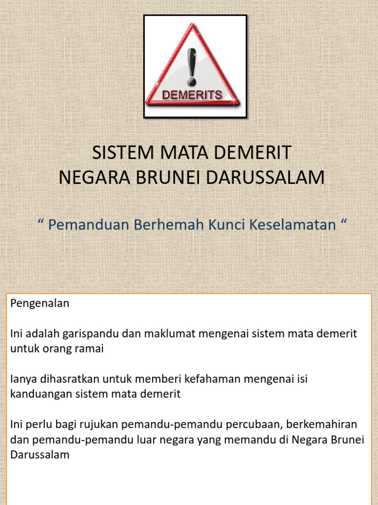 Sistem Mata Demerit Brunei Darussalam | PDF | Bisnis | Pengelolaan ...