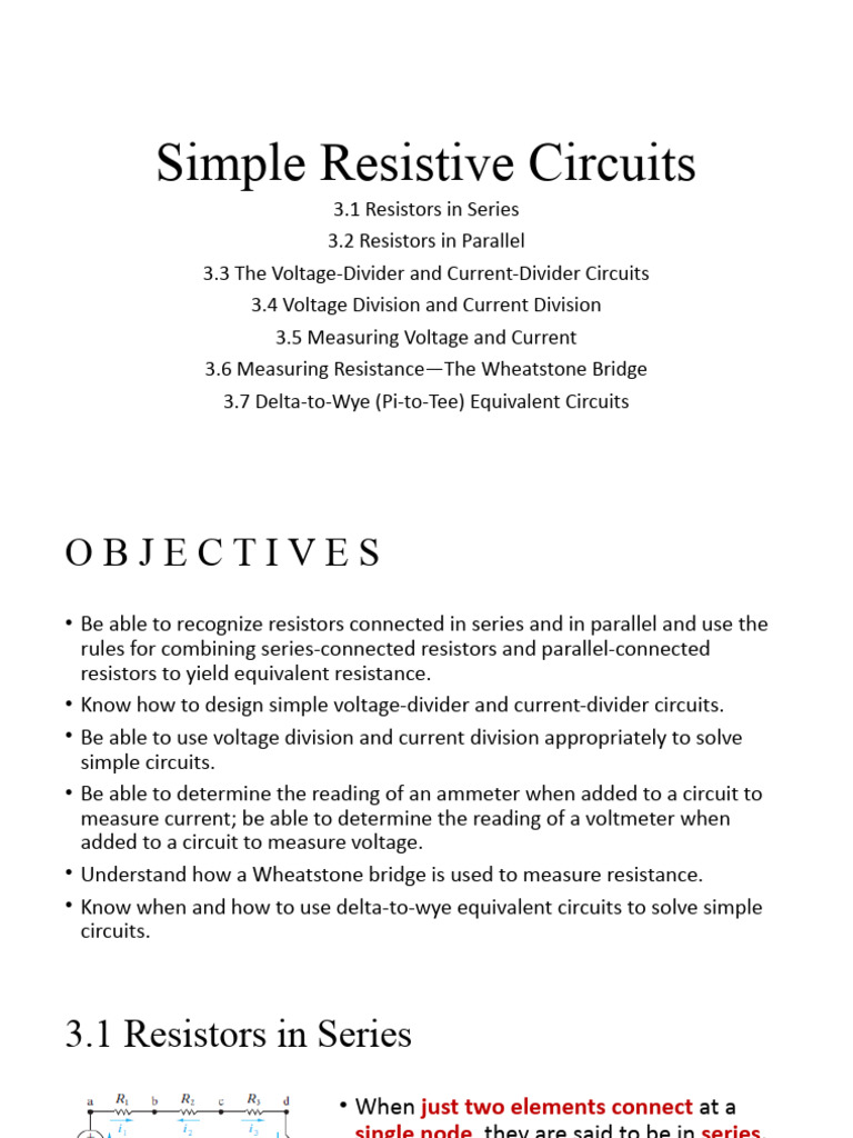 03-Simple Resistive Circuits | PDF | Series And Parallel Circuits | Electrical Network