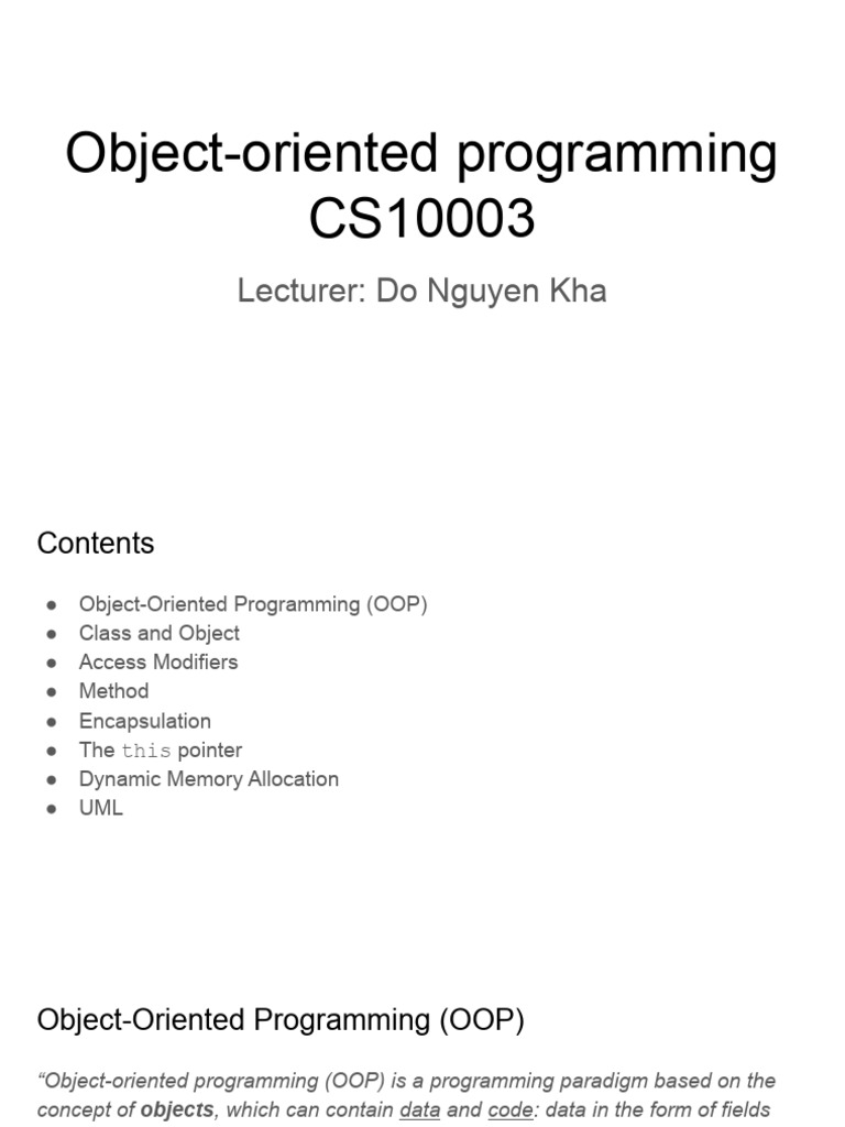Note-02 | PDF | Class (Computer Programming) | Object Oriented Programming