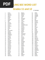 High School Spelling Bee Words List | PDF