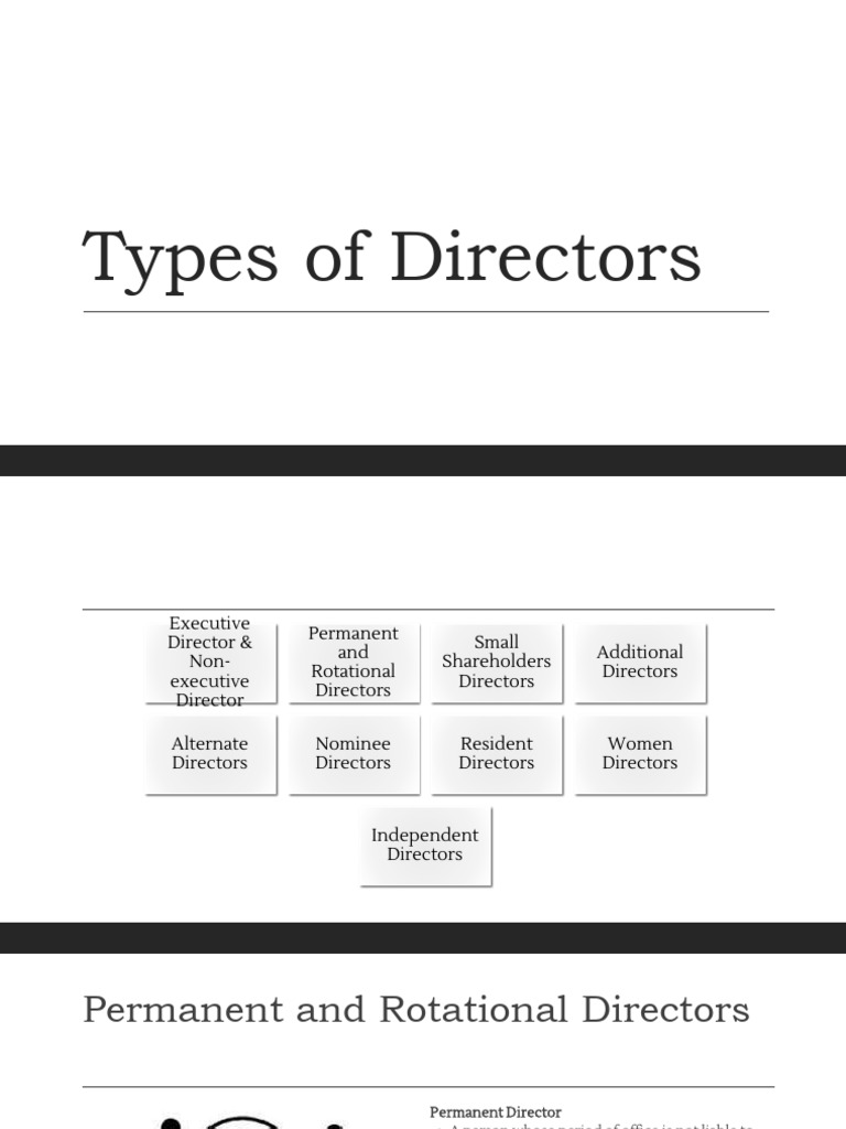 Types of Directors | PDF | Economies | Corporations