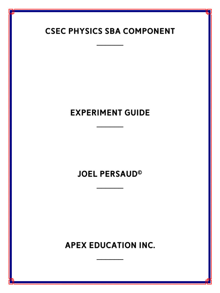 CSEC-Physics-SBA-Plan-1 | PDF