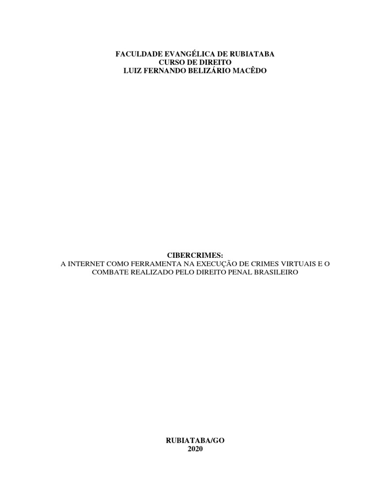 2020 - TCC - Luiz Fernando Belizário Macêdo | PDF | Phishing | Crimes cibernéticos