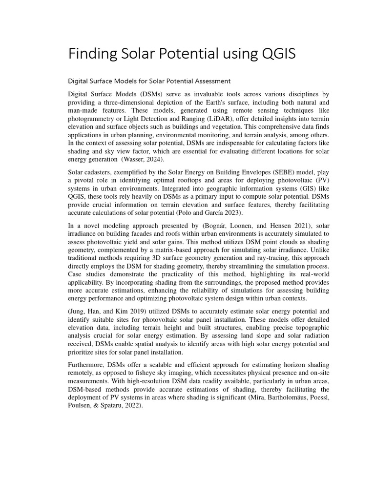 Finding Solar Potential Using QGIS | PDF | Solar Power | Photovoltaics