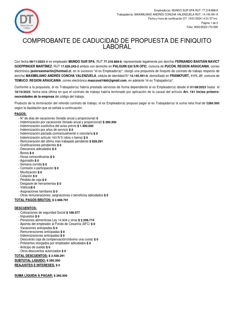 Comprobante Caducidad 1751590 | PDF