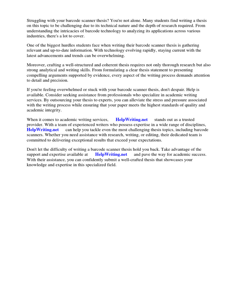 Barcode Scanner Thesis | PDF | Barcode | Image Scanner