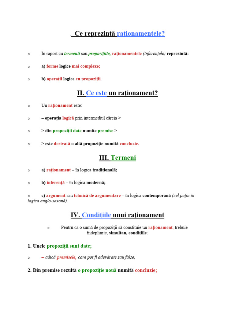 Ce Reprezintă: Raţionamentele? | PDF