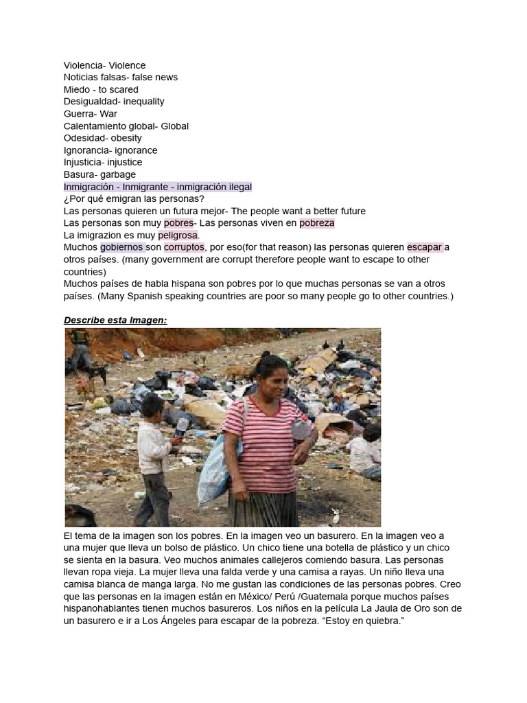 Spanish AB Initio Pobres TExt Type | PDF