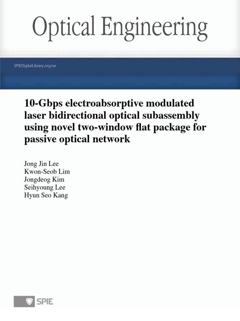 10-Gbps Electroabsorptive Modulated Laser Bidirectional Optical Subassembly Using Novel Two ...
