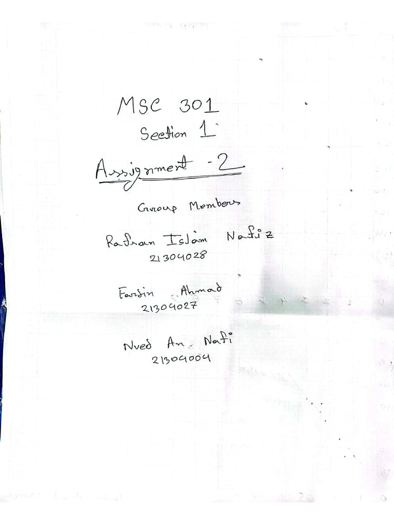 MSC301 Sec1 Group-Assignment 2 | PDF