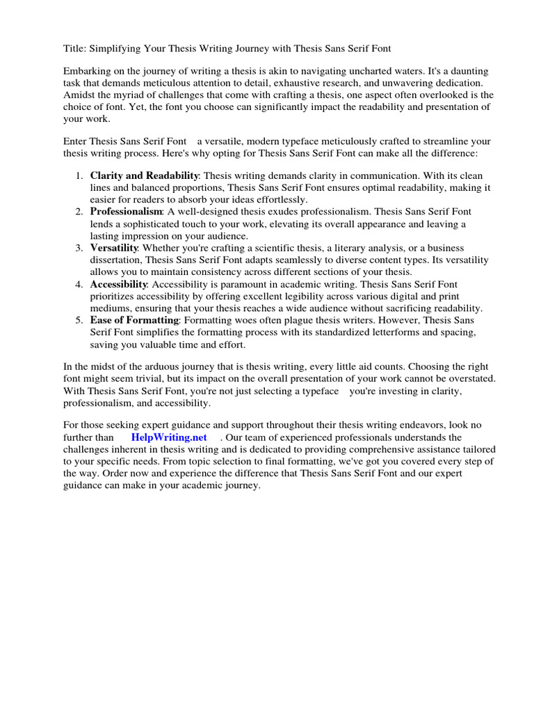 Thesis Sans Serif Font | PDF | Typefaces | Sans Serif