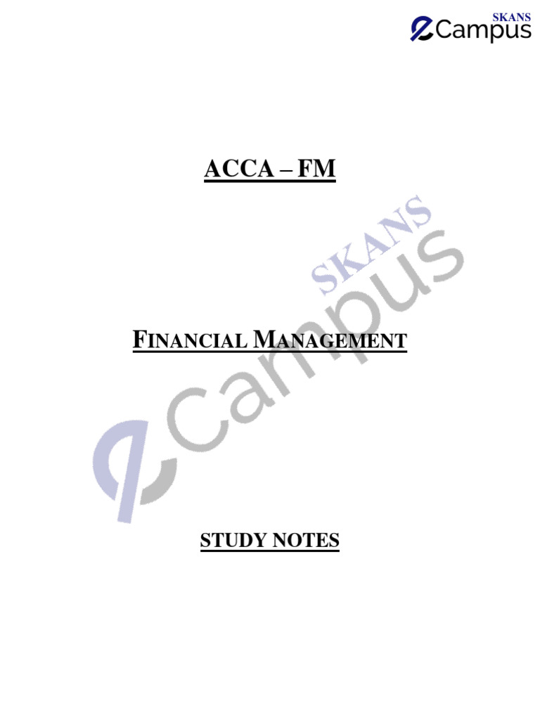 SKANS ECampus FM Study Notes | Download Free PDF | Net Present Value ...