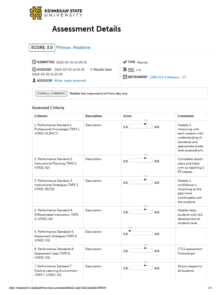 White Caps Midterm Assessment | PDF