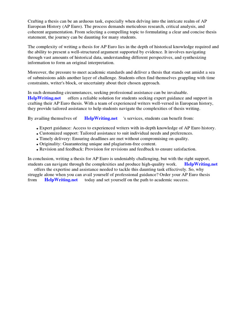 Good AP Euro Thesis | Download Free PDF | Advanced Placement | Essays